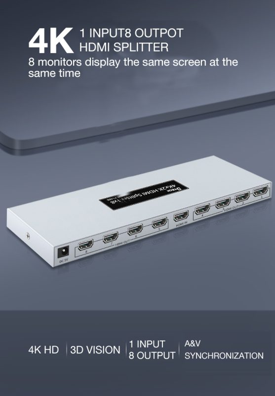 DTECH 4K HDMI SPLITTER 1X8 DT-7148B - www.moon-buy.com - Moon Media online store Kingdom of Bahrain